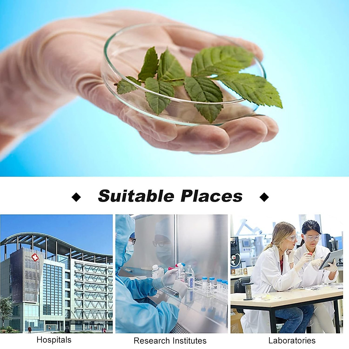 Sterile Plastic Petri Dishes Set, 50 Pcs Pre-Cleaned Blank Microscope Slides, 100 Pcs 20x20mm Square Cover Glass, 5 Pcs 90mm Diax15mm Deep Lab Petri Plate Dish with Lid and 10 Test Pipette Droppers