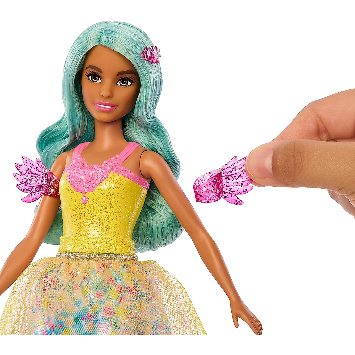 Barbie A Touch of Magic Fashion Doll, Teresa with Fantasy Outfit & Colorful Hair with Comb & Pet Accessories
