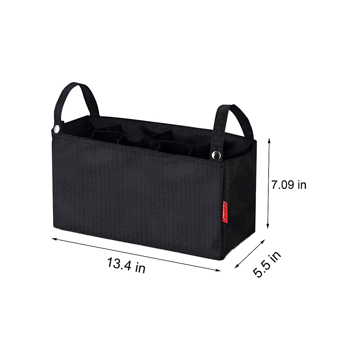 Multifunctional Purse Organizer Insert Liner Stroller Caddy, Universal Fit 7 Slots Stroller Bag Caddy Organizer Console Diaper Storage Accessory Bag(Black)