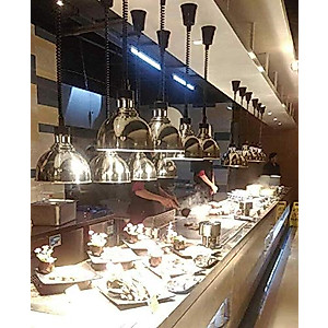 Buffet Hotel Restaurant Bavelet Light, 3 Pack, Black Food Heat Lamp Warmer Free Standing Commercial Vertical Thermal Thermal Threading Ajastable Chandelier