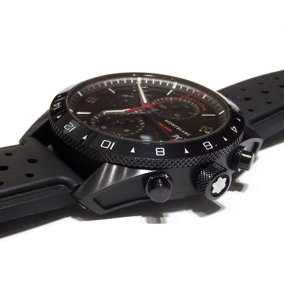 Montblanc TimeWalker Black Dial Men's Chronograph Rubber Watch 116101