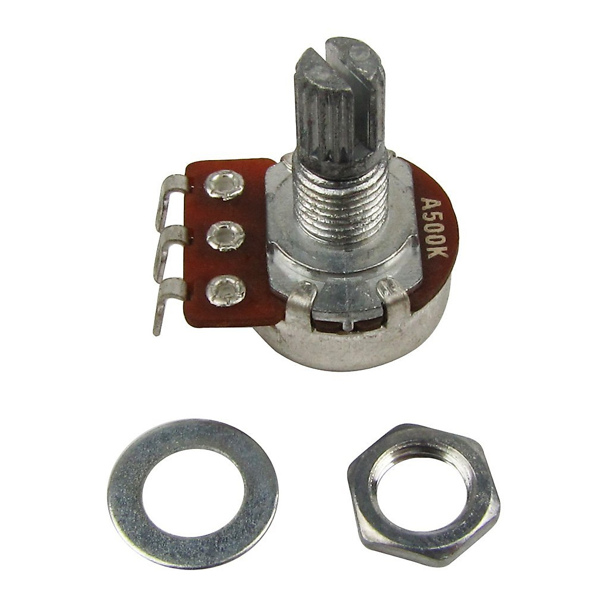 Musiclily 15mm Guitar Mini Size Pots 500K Short Split Shaft Audio Taper Potentiometers for Guitar Bass (Pack of 2)