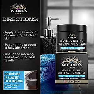 Men's Face Moisturizer Cream - Anti Aging & Wrinkle - Made in USA - Collagen, Hyaluronic Acid, Vitamins E & A, Avocado Oil - After Shave Lotion - Age Facial Skin Care - Day & Night Moisturizing, 2 oz