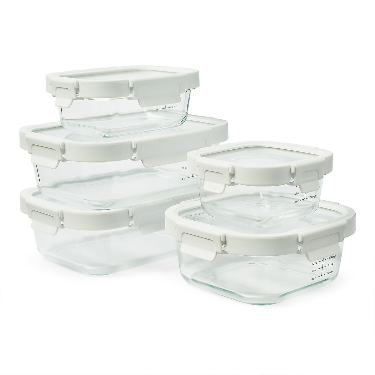 Sur La Table Glass Storage Containers, 10-Piece Set, Clear