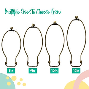 I Like That Lamp Complete Lamp Harp Set (1 Pack) - Antique Brass 10" Harp (Suitable for a 11" to 12" Lampshade) - Includes Harp, Saddle Holder Base & Finial - Harp Converter For Table and Floor Lamps