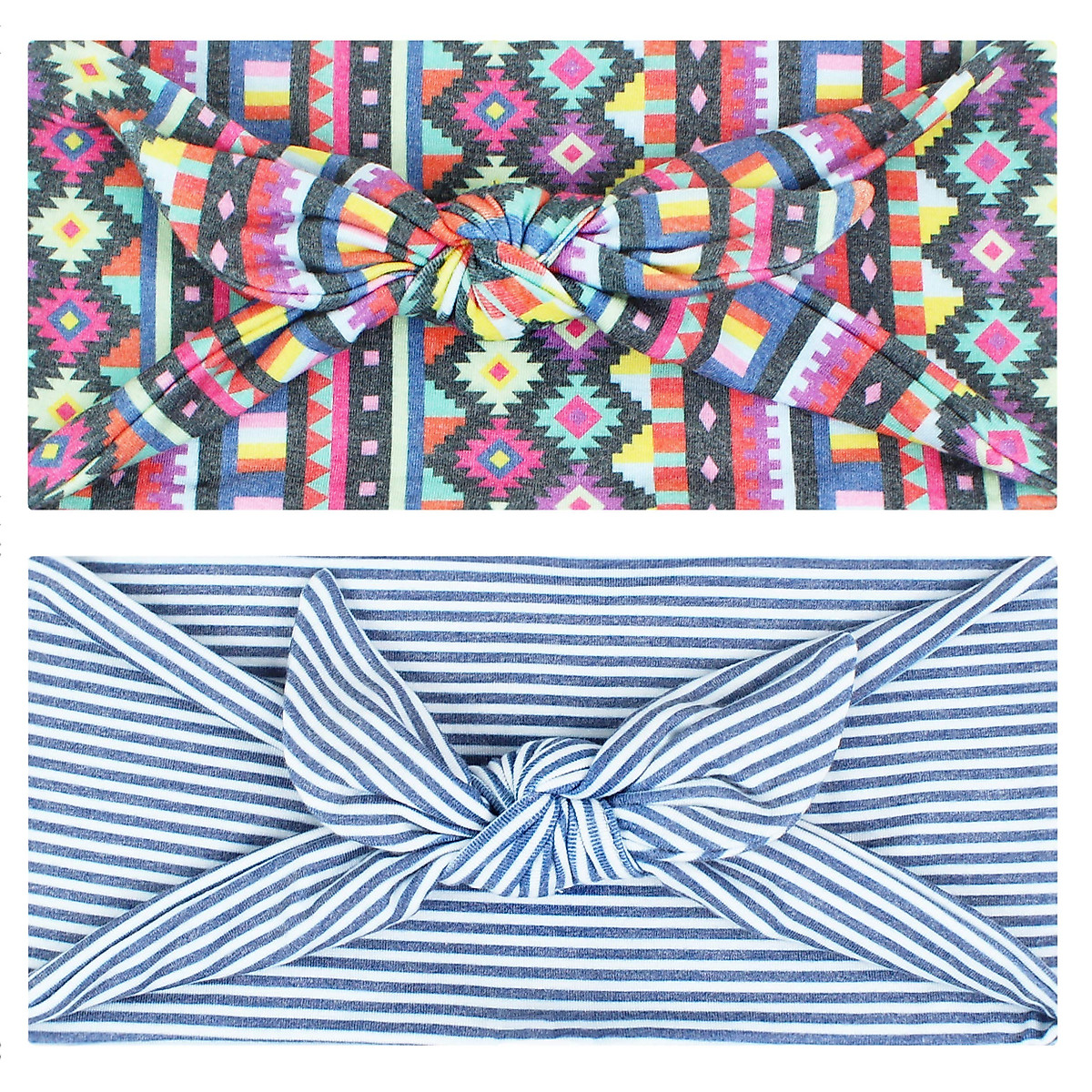 Maven Thread Workout Headbands for Women, 4 inch Thick Non Slip Sweatbands for Women - 2pk - Fashionable & Functional, No-Mess Sweatband, Cute Designs, Style for Any Wear, Comfort & Quality Combined