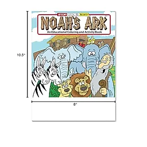 ZOCO - Noah's Ark - Religious Coloring Books (25 Bulk Pack, Without Crayons) - Christian Activity Books for Kids - Sunday School Crafts
