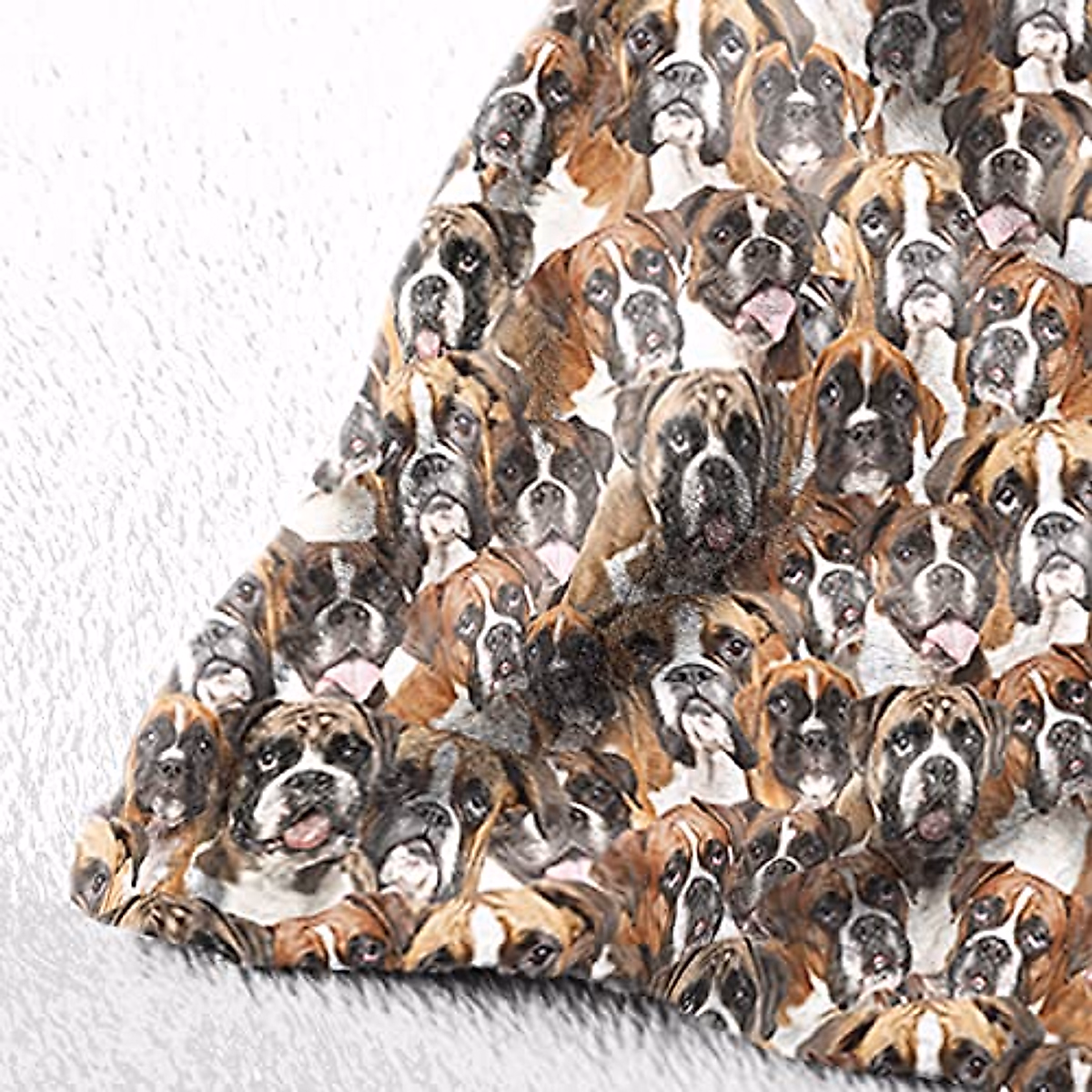 TOPTREE Boxer Dog Blanket Fuzzy Cozy Plush Cute Puppy Flannel Fleece Blanket Animal Brown Boxer Dog Gifts for Women Kids Adults (60x80 inches)
