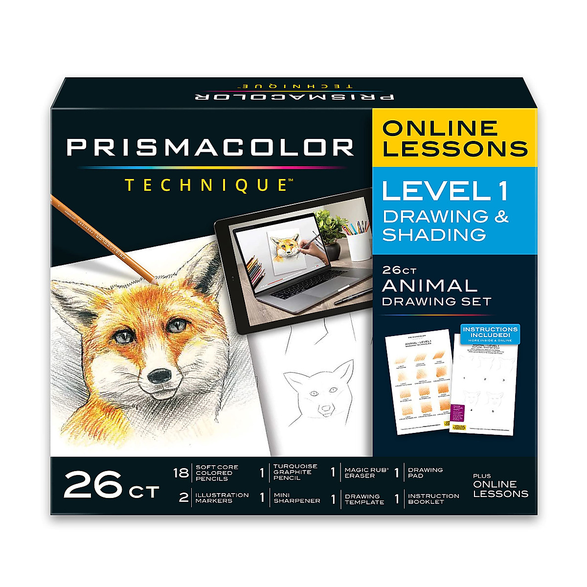 Prismacolor Technique, Art Supplies with Digital Art Lessons, Animal Drawings Set, 26 Count & Technique, Art Supplies and Digital Art Lessons, Nature Drawing Set, 26 Count