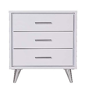 Southern Enterprises Oren Bedside Table w/Drawers Nightstand, White