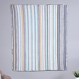 Greenland Home Durango 100% Cotton Reversible Throw Blanket, 50 x 60 inches, Sky