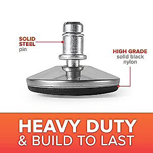 Office Chair Bell Glides Replacement, Replace Swivel Caster Wheels to Fixed Stationary Foot, Dia 7/16"(11mm) stem fit Most Office Chair, Anti-Slip Low Profile Bell Glides Feet Set of 5