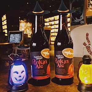 6pcs Mini Felt Witch Hats Handmade Wine Bottle Decor for Halloween Party Favors DIY Hair Accessories Crafts (Red)