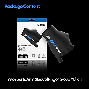 PULSAR eS Gaming Arm Sleeve for Esports Gaming Compression Sleeve, Finger Glove Large Black