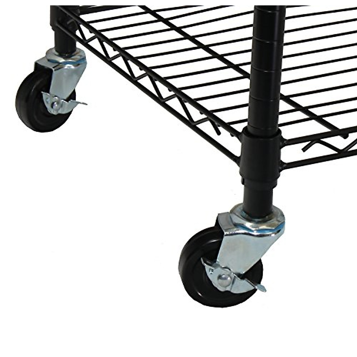 Oceanstar Adjustable Shelves with Hooks Garment Rack, Black