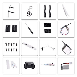 GoolRC QF002 RC Airplane, 2.4Ghz 2 Channel RC Plane Ready to Fly, Durable EPP Foam DIY Remote Control Airplane Toy Built-in Gyro, Easy to Fly RC Aircraft for Beginners Kids and Adults