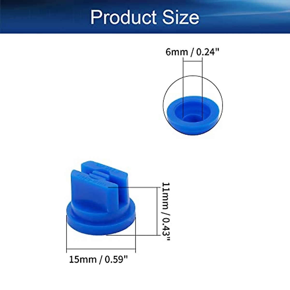 Yinpecly 10Pcs Flat Fan Spray Tip 110 Degree Plastic Nozzle for Agricultural, Cleaning, Cooling Blue Tone