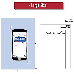Ziwenhu Funny Dad Birthday Card, Humor Father Birthday Card from Son Daughter Kids, Classic Dad Text Message Card, Dad Thumbs Up Meme Card