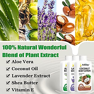 3 Pack Body Lotion for Women Dry Skin,Bulk Lotion for Men Scented Natural Body Moisturizer Aloe,Coconut,Lavender with Vitamin E, Moisturizing Body Cream With Shea Butter, Skin Lotion Body Skin Care Products Mother Day Father Day Valentine's Day Gifts for