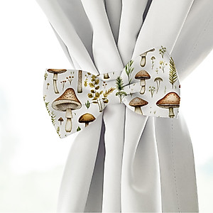 Whaline 8Pcs Mushroom Cotton Fabric Bundles Watercolor Mushroom Leaves Fat Quarters Woodland Forest Sewing Fabrics for DIY Handmade Crafting, 18 x 22 Inch