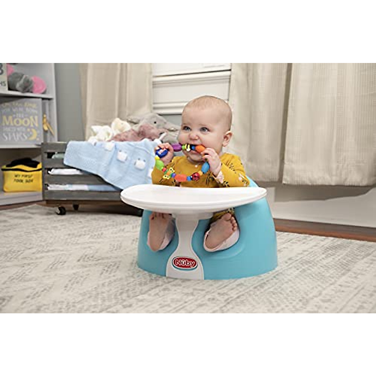 Nuby My Floor Seat Activity Tray with Easy Release Latch, Easy to Clean, for Ages 4-12 Months