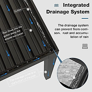 Meetleisure 10’ x 12’ Outdoor Louvered Pergola - Patio Aluminum Pergola with Adjustable Louvered Roof, Water-Proof Gazebo Sunshade Shelter with Netting Included, White Frame