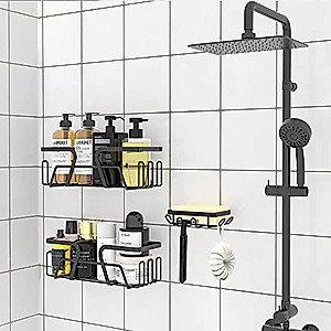 KEGII 3 Pack Large Shower Caddy Shelves Organizer with Soap Holder, Adhesive Shower Rack Storage No Drilling for Inside Shower, Stainless Steel Shampoo Holder for Bathroom, Kitchen, RV
