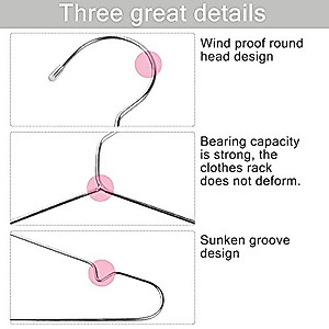 TIMMY Wire Hangers 40 Pack Stainless Steel Strong Metal Coat Hanger Clothes 16.5 Inch