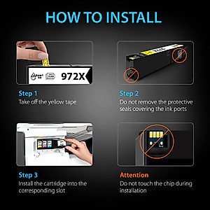 Smart Ink Compatible Ink Cartridge Replacement for HP 972X 972 X (2 Black Pack) to use with PageWide Pro 477dw 577dw 452dw 477dn 452dn 577z 552dw P55250dw Printers