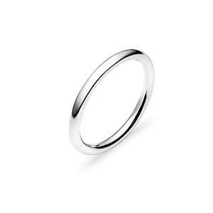 SILVERLINE JEWELRY Sterling Silver 2mm Plain Round Dome Comfort Fit Wedding Band Ring Size 10