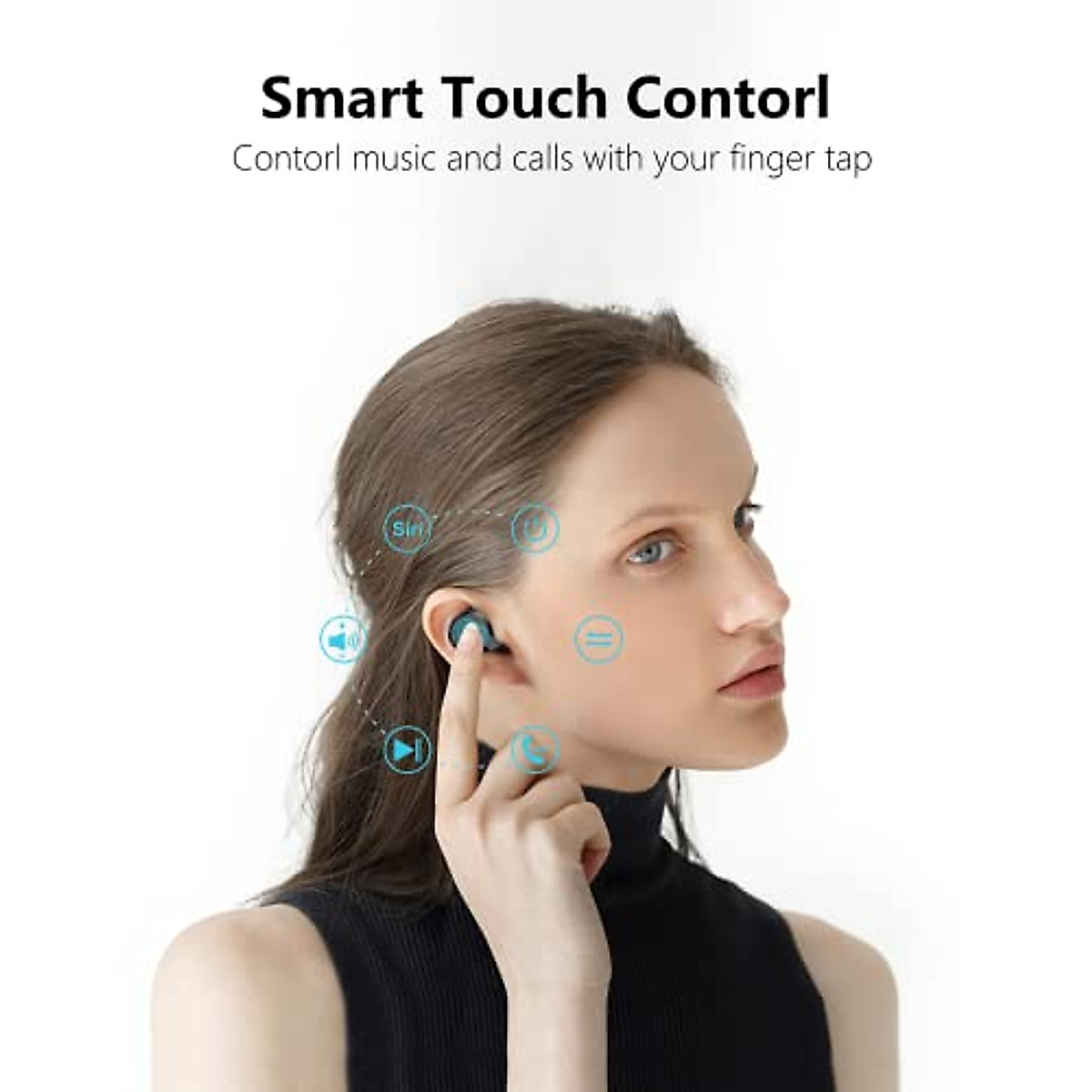 Aruind Wireless Earbuds Bluetooth Headphones, 56H Playback True Wireless Stereo Earbuds LED Display IPX7 Waterproof Deep Bass Built-in Mic Earphone with Wireless Charging Case for iPhone/Android