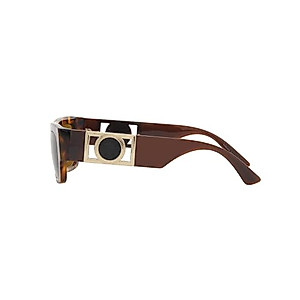 Versace Man Sunglasses Havana Frame, Dark Bronze Lenses, 53MM
