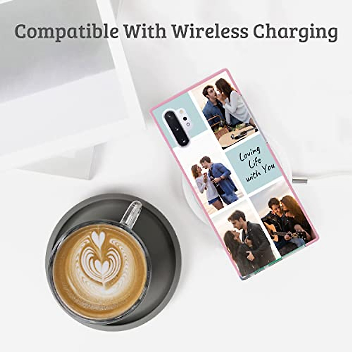 Custom Collage Photo Phone case for Samsung Galaxy Note 10 Plus Personalized Multiple Picture Slim Soft Shockproof Protective Phone Cover Customized Gift for Boyfriend Girlfriend  Family Friends