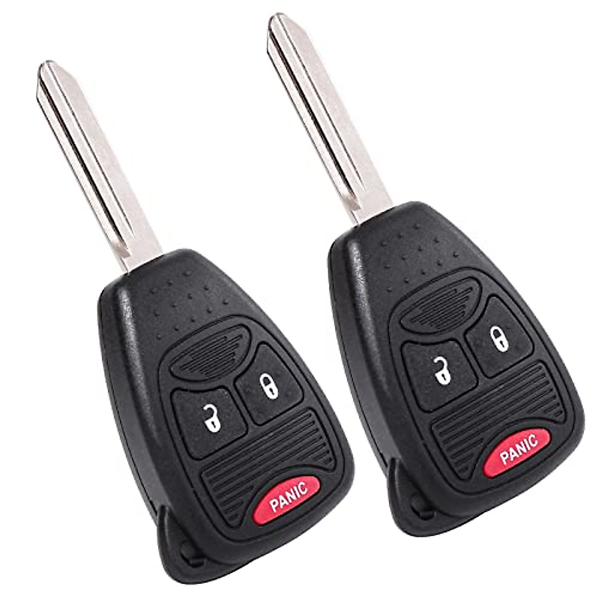 Flip Key Fob Blade Replacement Fit for 2004-2014 Dodge Dakota Durango Avenger Caliber Charger Magnum Nitro Ram 1500 2500 3500 4000 4500 5500 Chrysler 200 300 Jeep Grand Cherokee Commander, 3 Btn Set 2