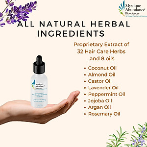 Herbal Hair Growth Oil: Extra Strength Serum for Growth, Anti-Thinning & Hair Fall, Tangle-Free Tresses, Soothe Dandruff, Dry & Itchy Scalp, and Combat Male Pattern Baldness