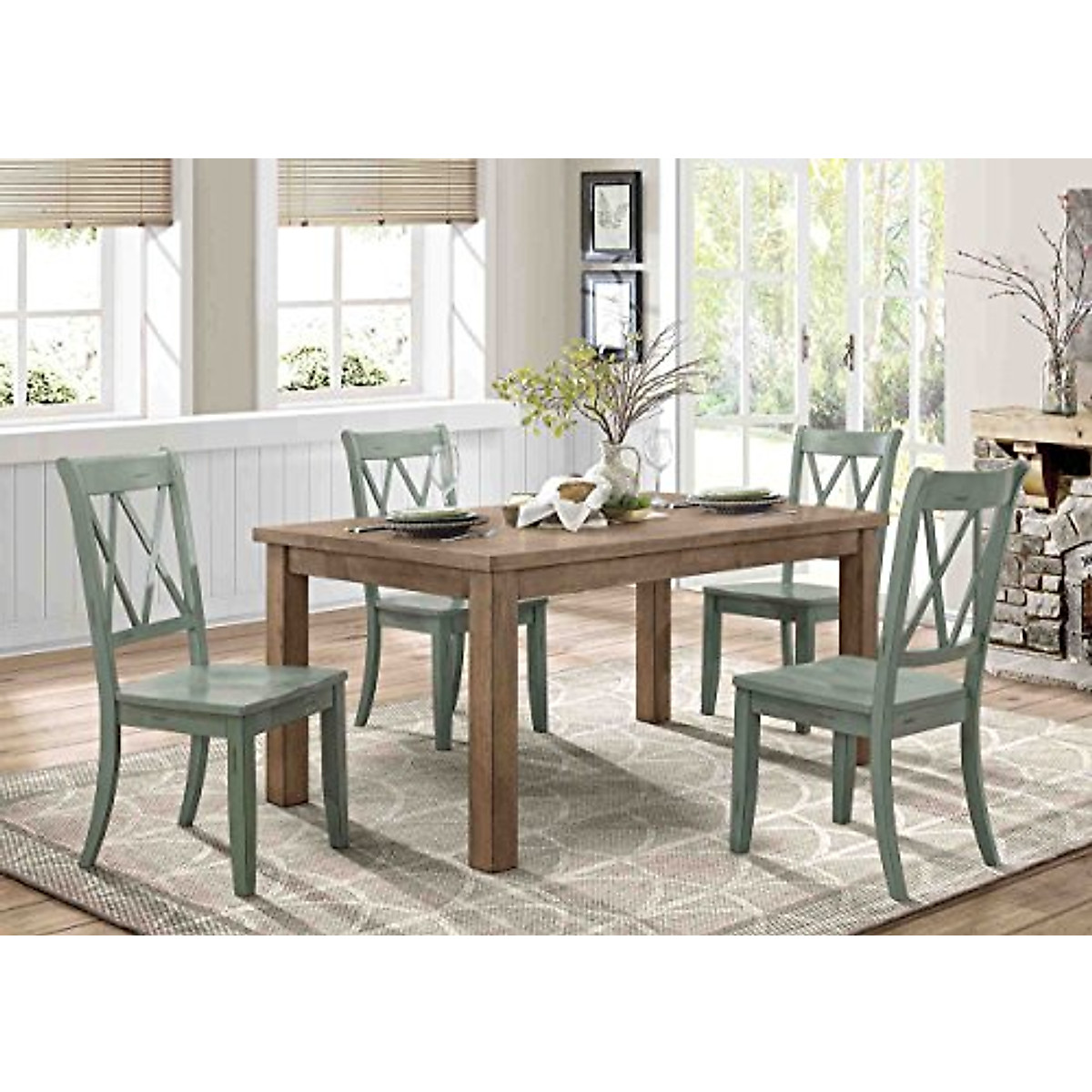 Homelegance Dining Chair (Set of 2), Teal