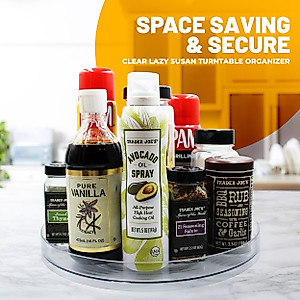 Simple Design Lazy Susan Organizer – Kitchen Cabinet Organizer – Heavy Duty Plastic – Multifunctional and Practical Design – Ideal for Kitchen, Under Sink, Bathroom (1 Pack)