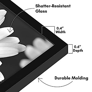 Americanflat 5x7 Picture Frame in Black - Thin Border 4x6 Picture Frame with Mat or 5x7 Frame Without Mat - Shatter Resistant Glass - Horizontal and Vertical Formats for Wall and Tabletop