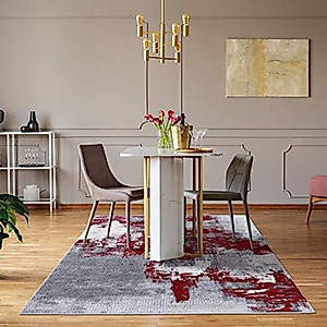 LUXE WEAVERS Rug Nuvola 8722 Red Distressed Abstract Area Rug 5x7
