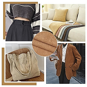 BENECREAT Camel Corduroy Fabric, 39x61 Inch DIY Sewing Crafts Materials Corduroy Upholstery Fabric for Sewing Coat Shirt Dress Pants Costume Sofa DIY