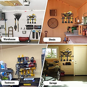 MY RUSTIC Power Tool Organizer Wall Mount and Drill Holder Wall Mount, Cordless Drill Tool Organizer, Garage Tool Holder Wall Mount for Handheld Power Tools Heavy Duty Floating Tool Shelf-1-Pack