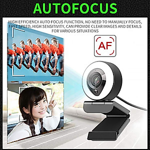 SOLUSTRE Web Camera 1 Set camera High Definition Webcam Video Webcam Advanced webcam with microphone Fill light webcam Webcam Live Streaming Webcam USB Webcam laptop computer plastic 4k