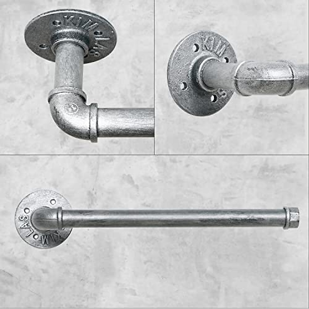 HouseAid Industrial Pipe Paper Towel Holder for Kitchen, Vintage Style Heavy Duty DIY Rustic Paper Towel Rack, Wall Mount, Antique Silver