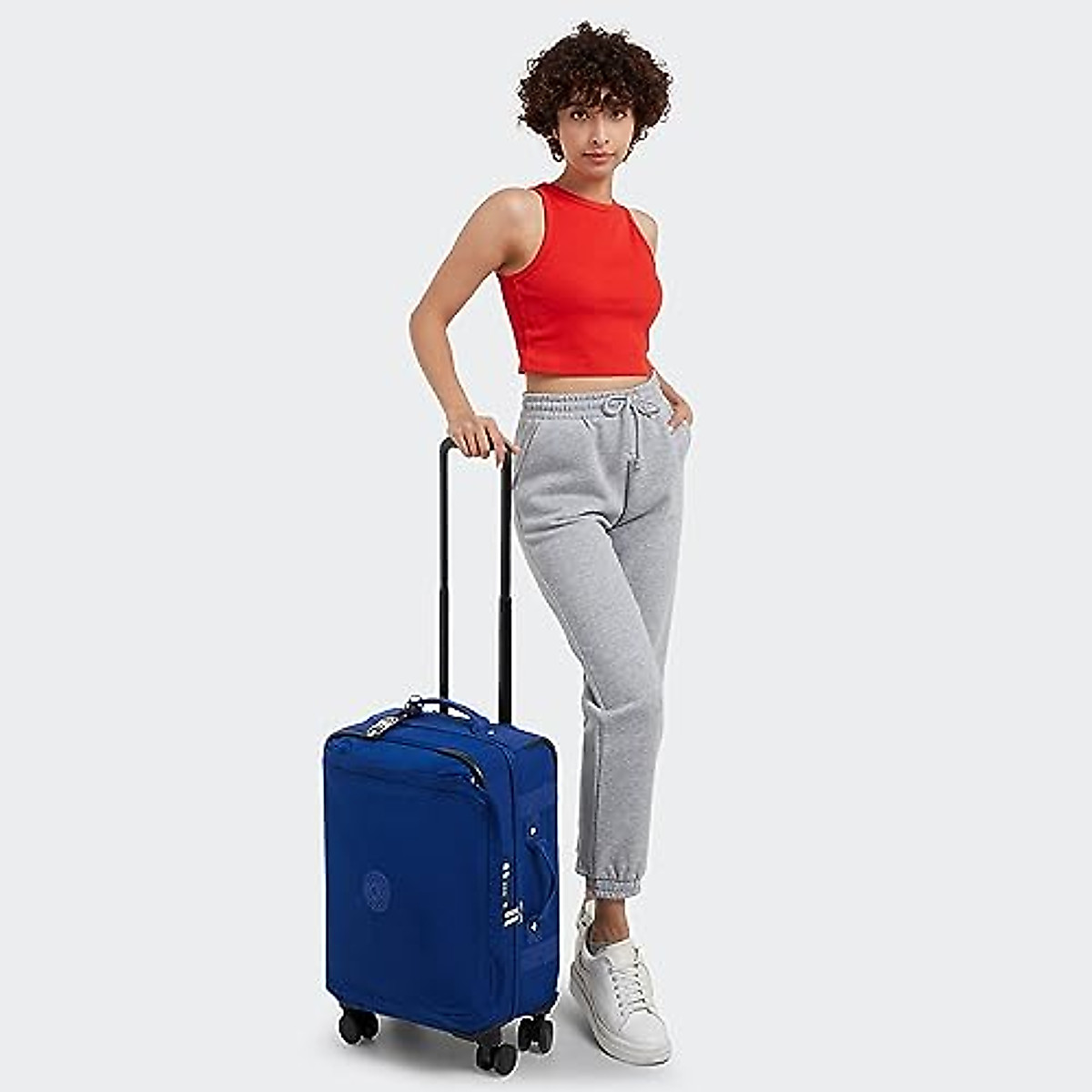 Kipling Spontaneous Small Rolling Luggage Deep Sky Blue