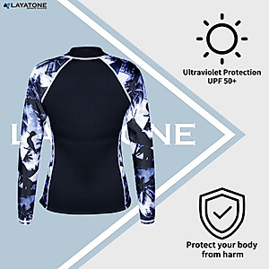 LayaTone Wetsuit Top Women 3mm Neoprene Wetsuit Jacket, Optional Neoprene/Lycra Sleeves Wetsuit Tops for Swimming Diving Surfing Canoeing