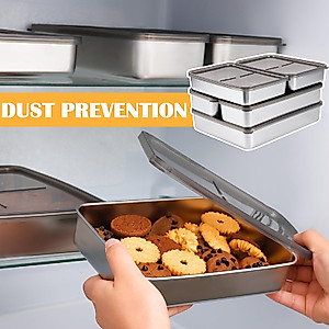 JolliKids 5 Pack Deli Meat Container for Fridge, 304 Stainless Steel Bacon Container Refrigerator Organizers and Storage, Kitchen Food Storage Containers with Lids for Fridge, 3 Sizes