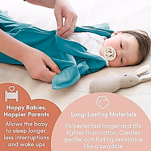 SleepingBaby Zipadee-Zip Cozy Transition Swaddle - with Zipper, Polyester, Spandex - Roomy Baby Wearable Blanket for Easy Diaper Changes - Classic Teal, X-Small (3-6 Month)