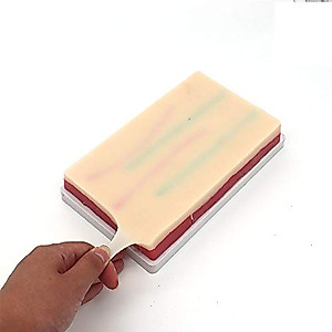 2 Pack Venipuncture IV Injection Training Pad Model, Silicone Human Skin Suture Training Model, Injection Practice Pad，4 Veins Imbedded, 3 Skin Layers