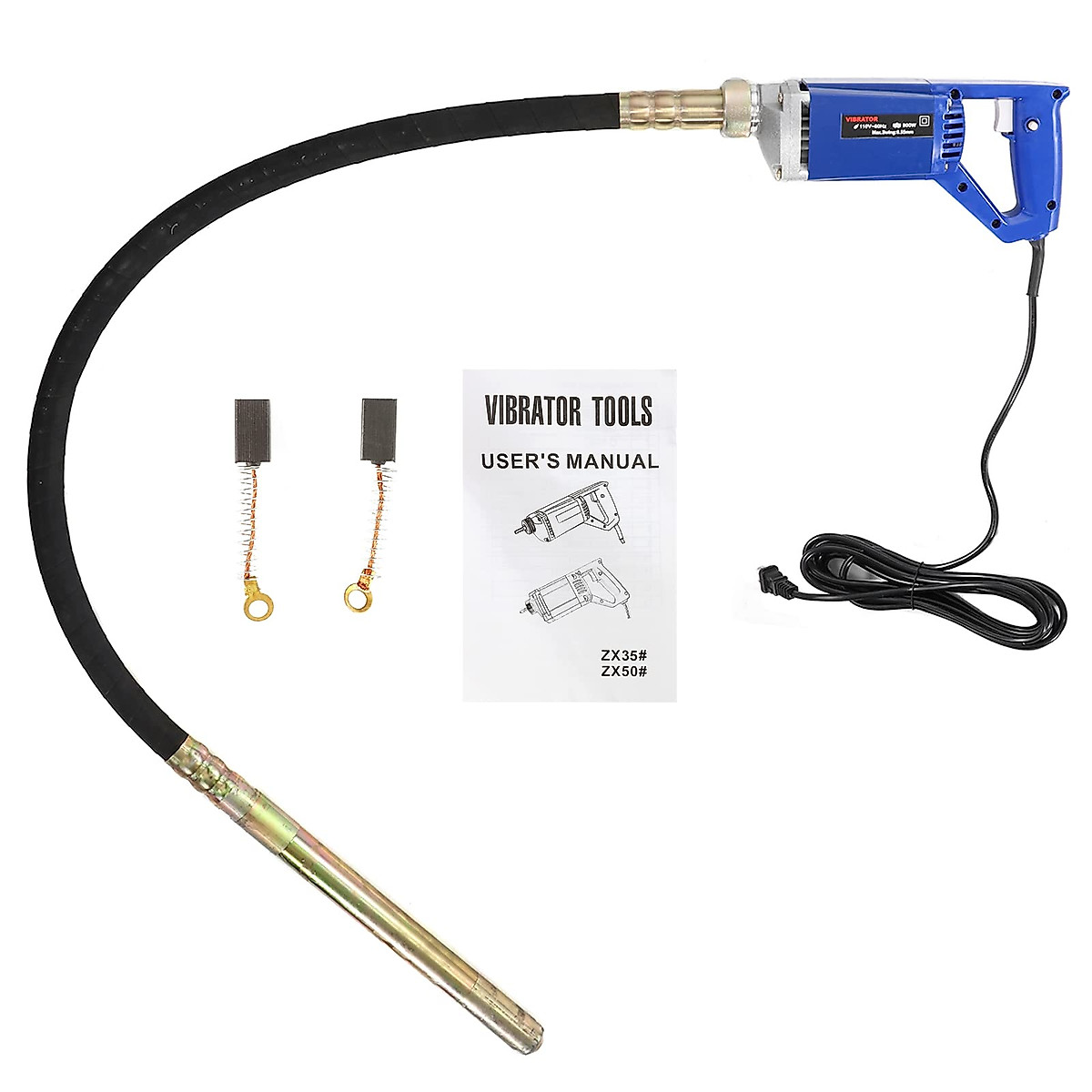 POWLAB Hand Held Concrete Vibrators 13000 VPM Electric Concrete Vibrator 3/4 HP Concrete Vibrators with 4.9 Ft Shaft for Industrial Construction Concrete Mixing