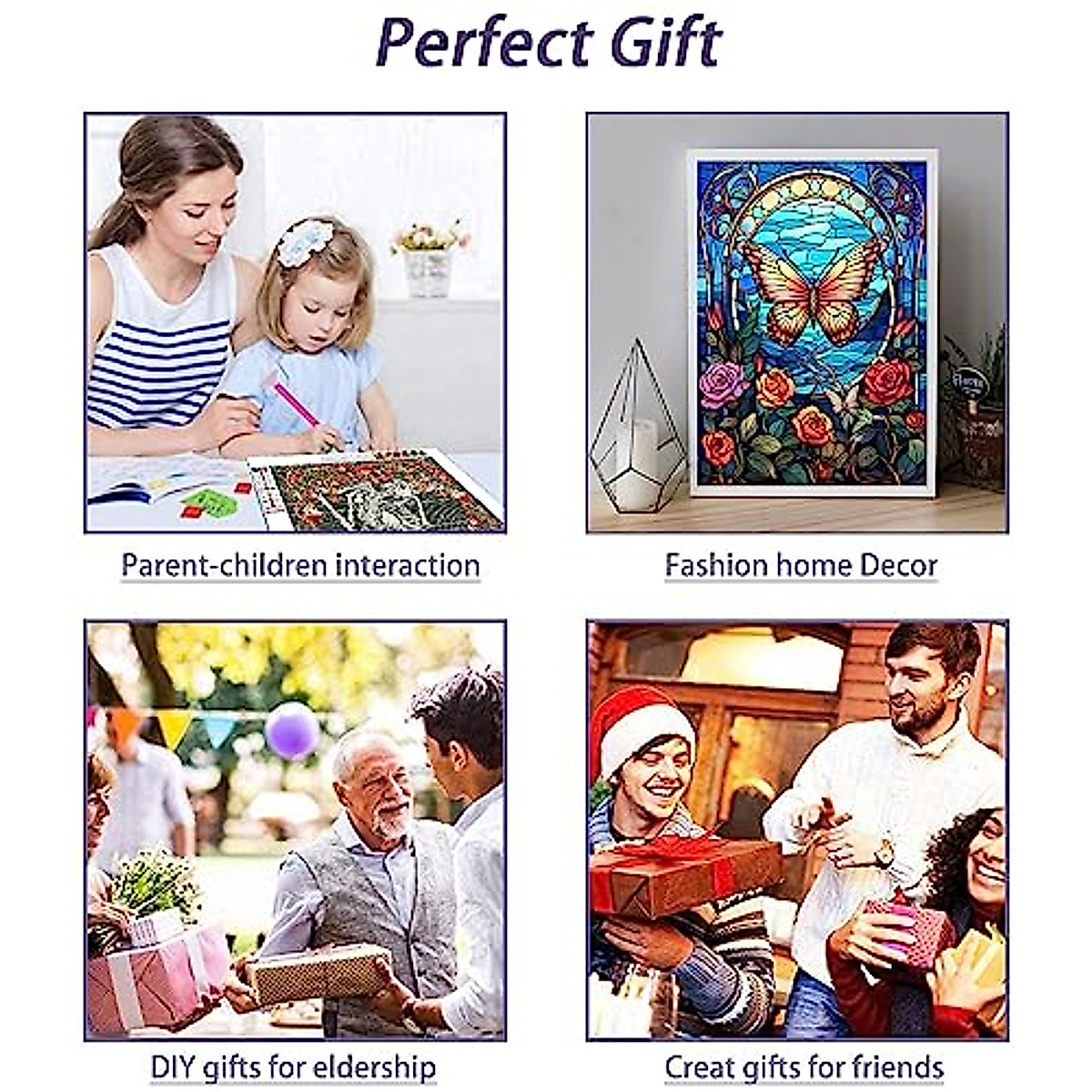 AIBOERL Diamond Painting Kits for Adults, Butterfly Rose 5D Diamond Art Kits, Full Drill DIY Crafts for Adults Home Wall Decor Gift Diamond Dots [11.8x15.7inch]